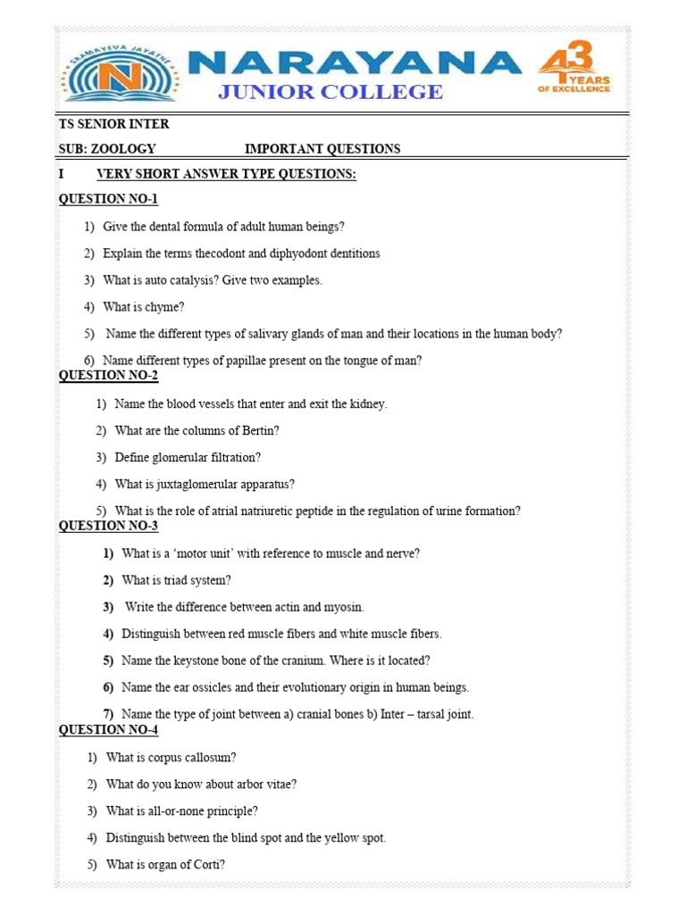 Ts SR Zoology Imp Questions | PDF | Allele | Dominance (Genetics)
