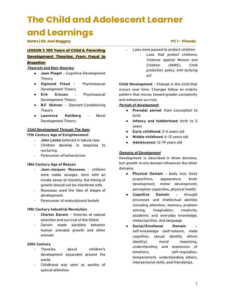 Child and Adolescent | PDF | Learning | Adolescence