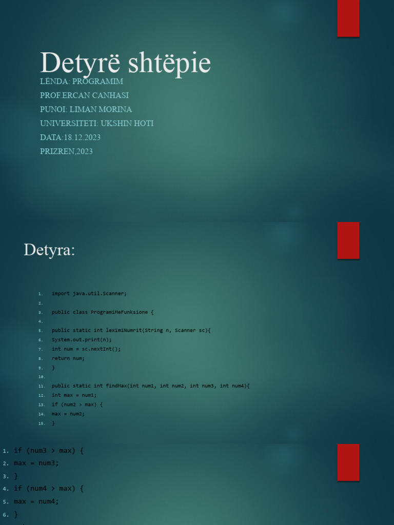Detyre Shtepie-Programim (Ligjerata) | PDF