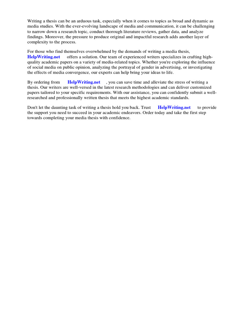 Media Thesis Examples | PDF | Social Media | Popular Culture & Media ...