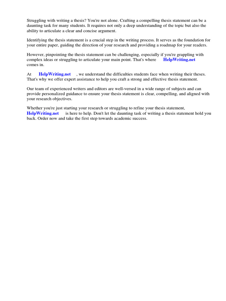 Identifying the Thesis Statement Worksheet | PDF | Thesis | Worksheet