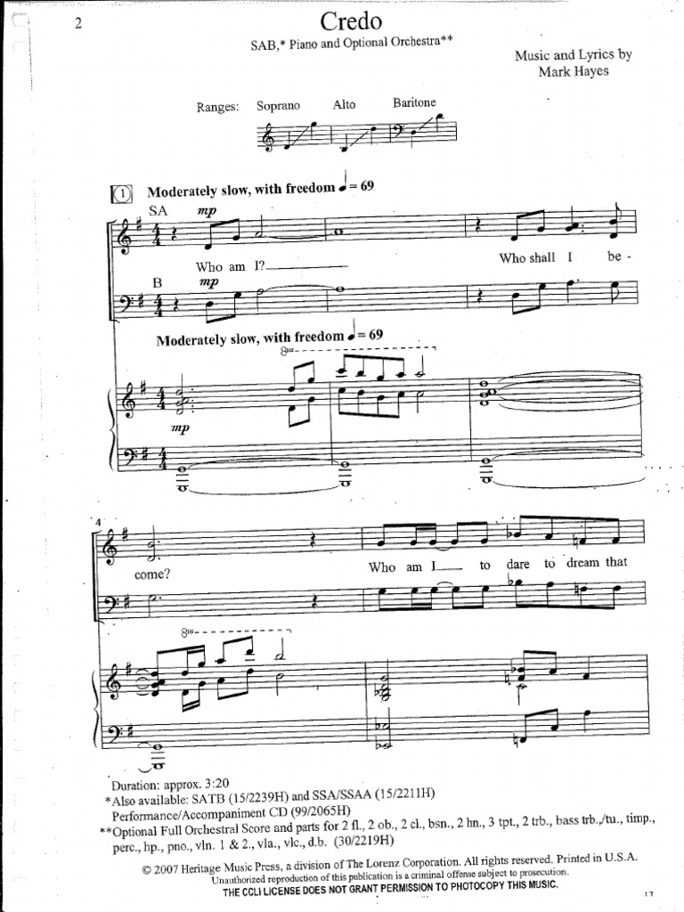 Partitura de ++1 - Credo | PDF