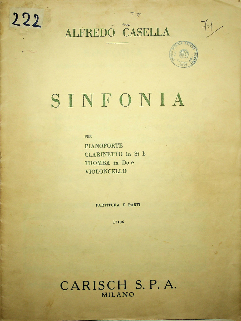 CASELLA - Sinfonia Op. 54 | PDF