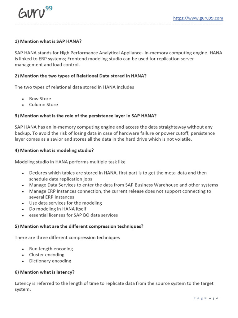 IMP Points On Sap-Hana | PDF | Database Transaction | Replication (Computing)