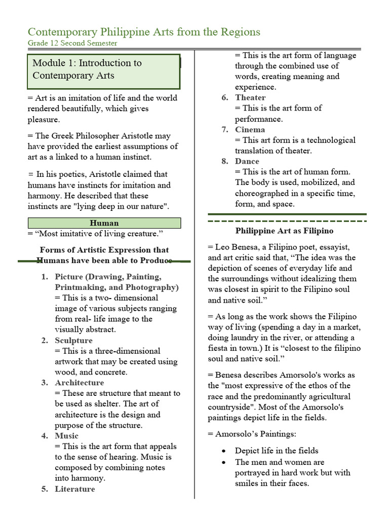 CPAR - First Quarter Notes | PDF | Philippines | Paintings