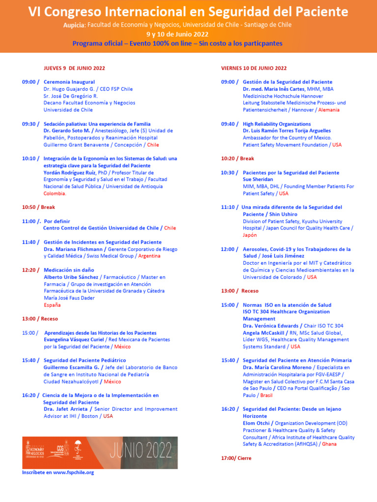 Programa Congreso 2022 | PDF | Cuidado de la salud | Programas sociales