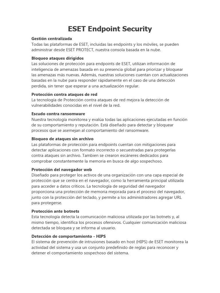 ESET Endpoint Security | PDF | Informática | Ciencias de la Computación