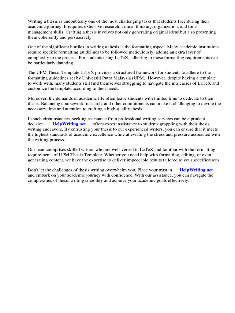 Upm Thesis Template Latex | Download Free PDF | Thesis | Te X