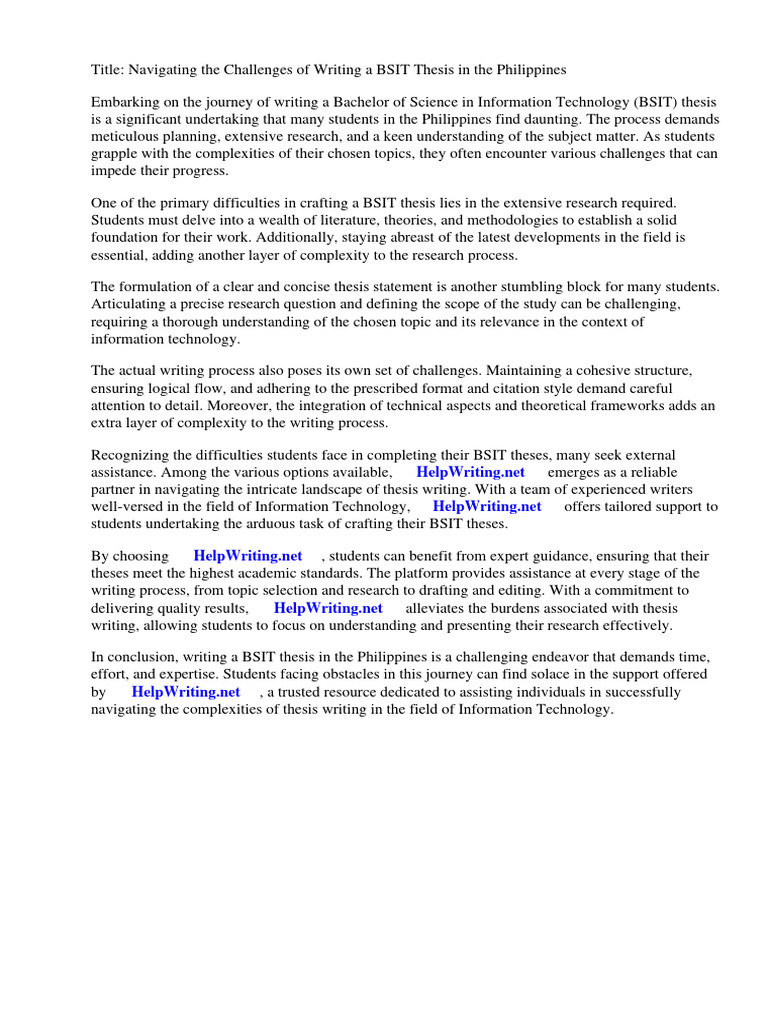 Bsit Thesis Philippines | PDF | Thesis | Methodology