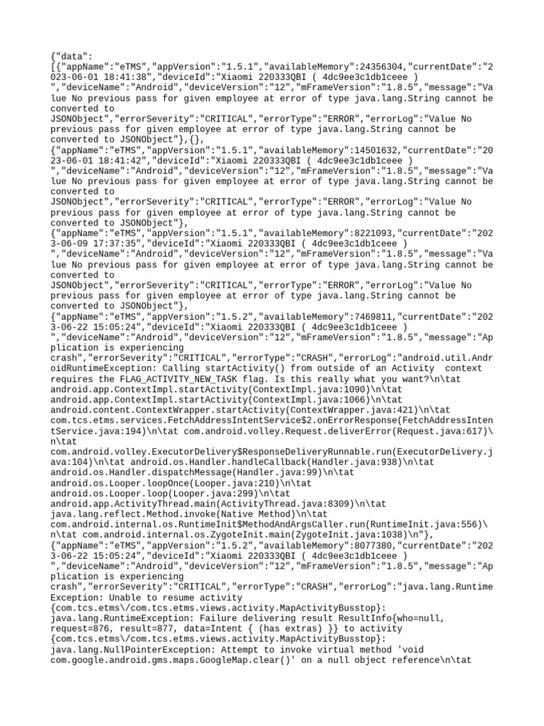 Etms Errorreport Pdf Java Programming Language Information Technology