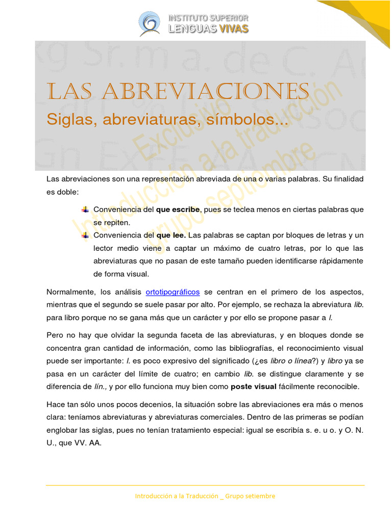51 - Las Abreviaturas y Los Símbolos | Descargar gratis PDF | Lingüística