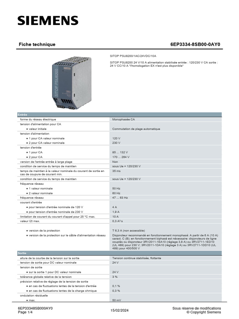 6EP33348SB000AY0 Datasheet FR | PDF