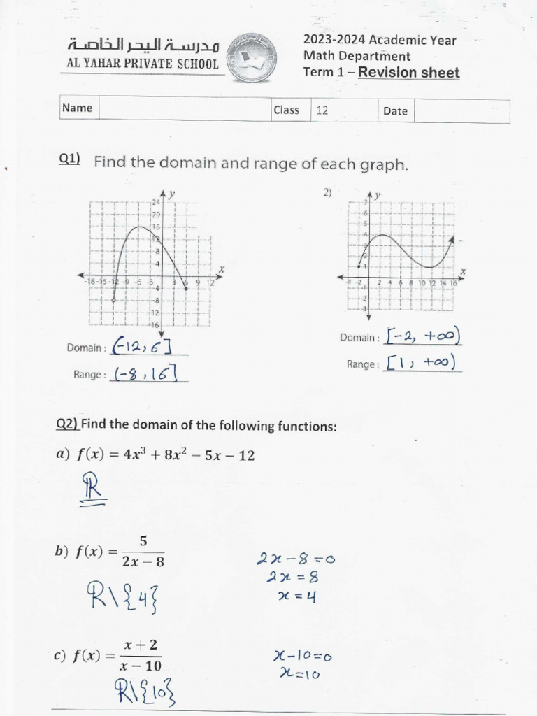 Revision Sheet | PDF
