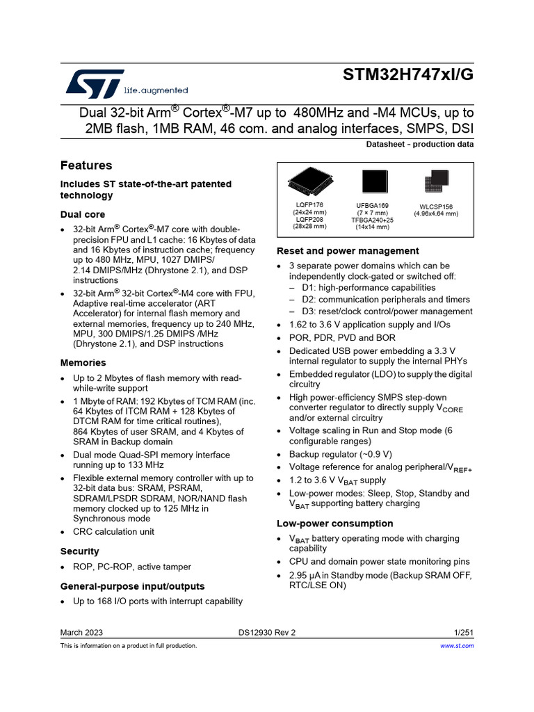 STM 32 H 747 Ag | PDF | Power Supply | Dynamic Random Access Memory