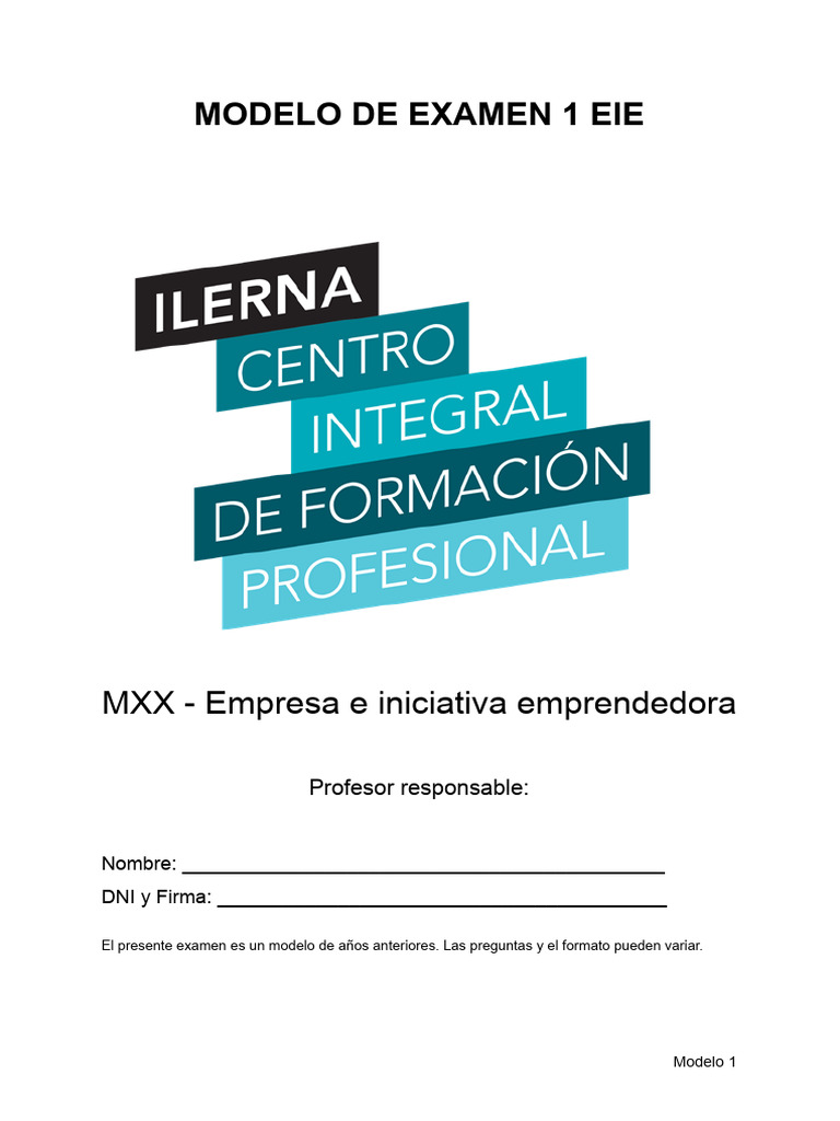 Modelo de Examen 1 - EIE | Descargar gratis PDF | Business | Sociedad
