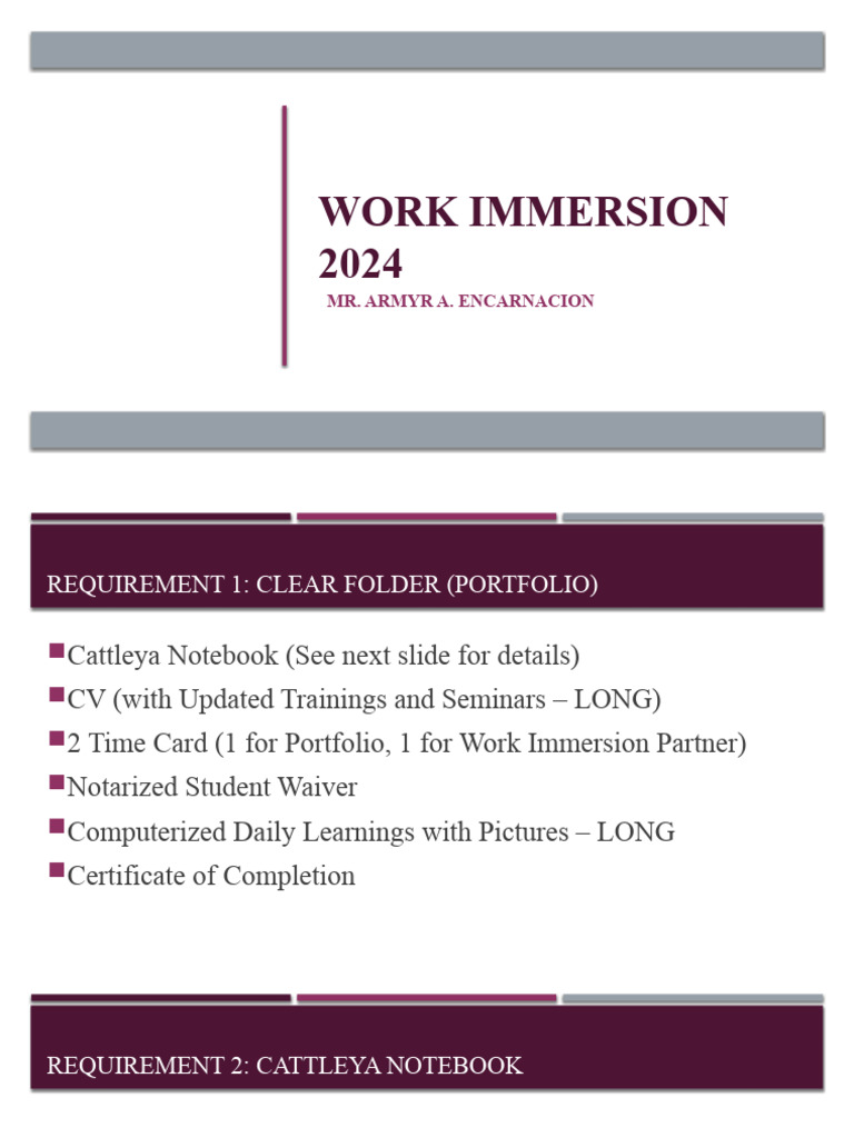 Work Immersion Reminders | PDF | Experience | Communication