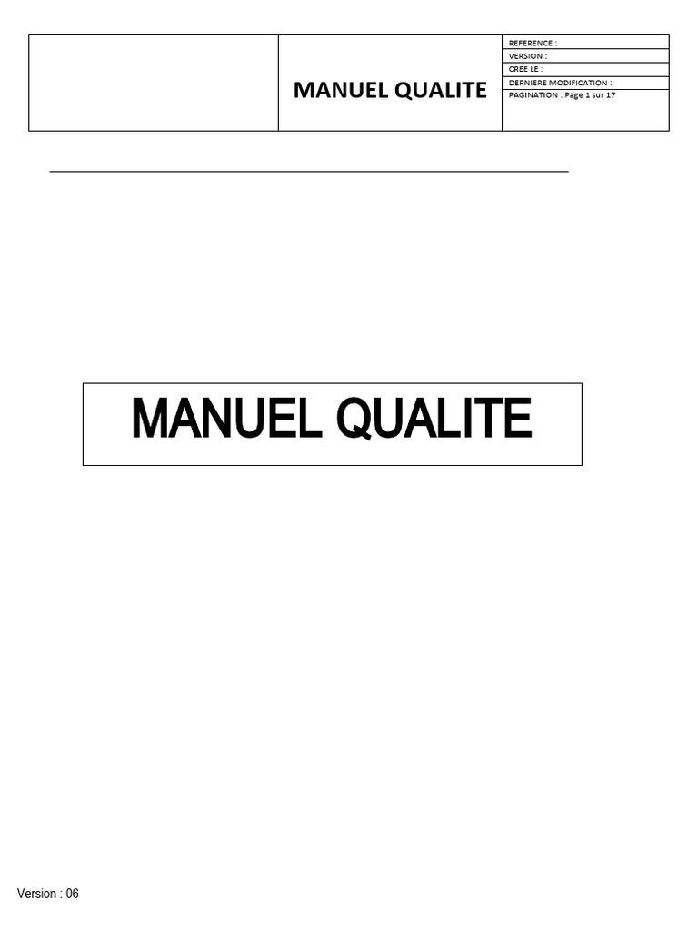 Exemple de Manuel Qualite | PDF | Système de management de la qualité ...