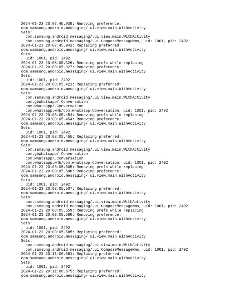 App Preference Replacement Log | PDF | Android (Operating System) | Smart Devices