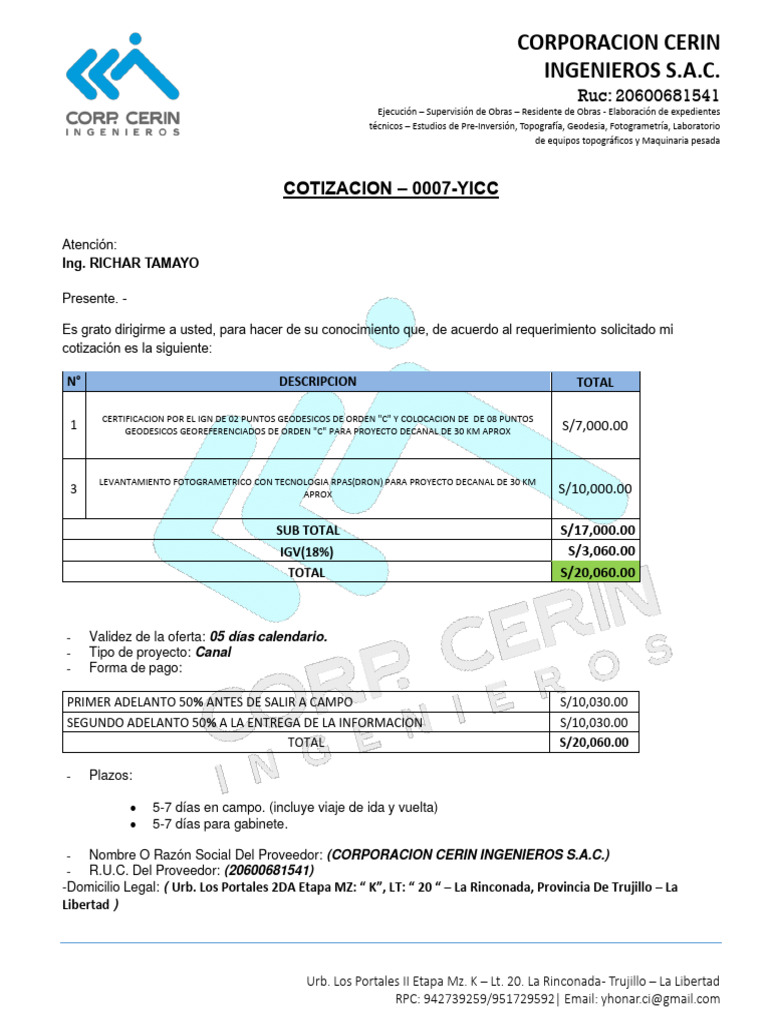 7 - Cotizacion | PDF | Geodesia | Science