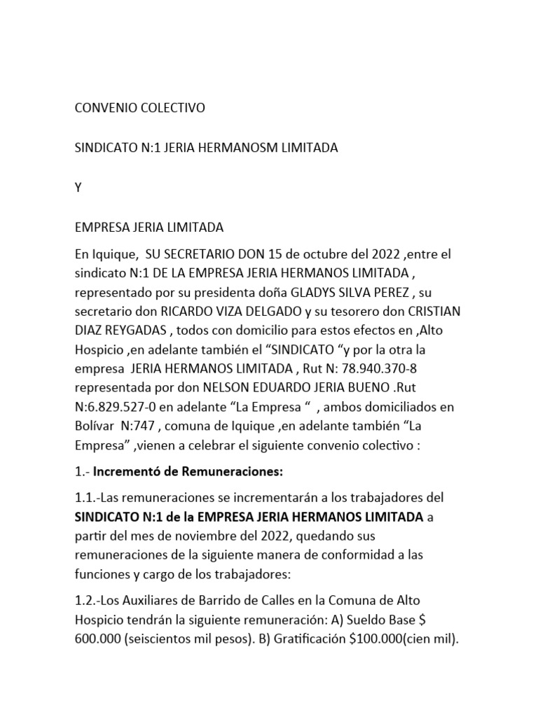 Acuerdo Sindicato | Descargar gratis PDF | Relaciones Industriales | Business