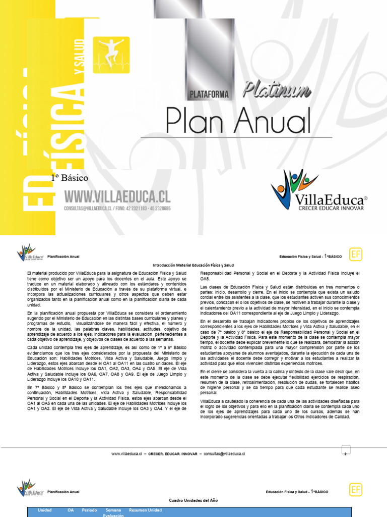 Planificación Anual - EDUCACION FISICA - 1basico - P | PDF | Física | Ritmo