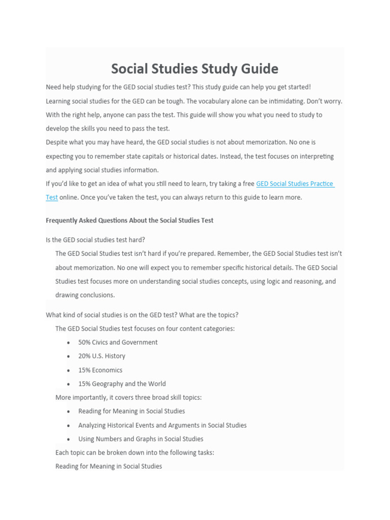 GED Social Studies | PDF | Economics | Multiple Choice