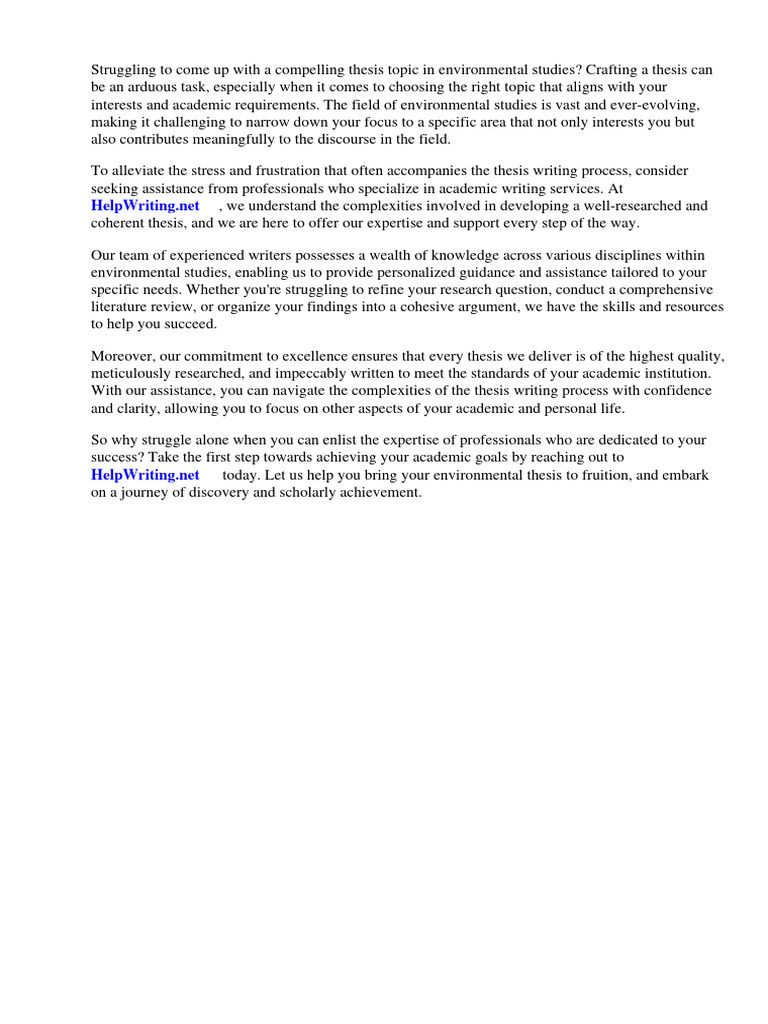 List of Environmental Thesis Topics | PDF | Natural Environment | Recycling