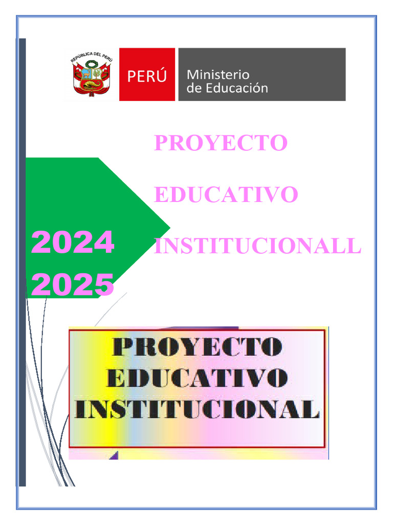 Proyecto Educativo Institucional Inicial 2024 RM - 587 | PDF | Evaluación | Educación primaria