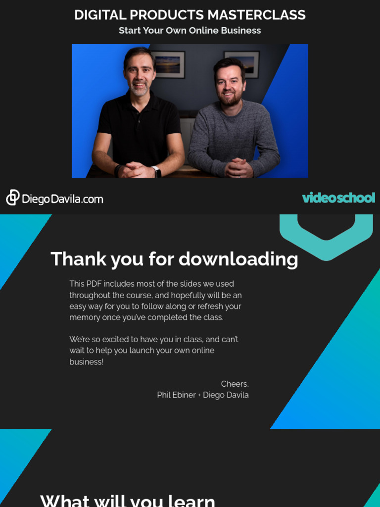 Digital+Products+Masterclass+ +Course+Slides | PDF | Subscription Business Model | Web Conferencing