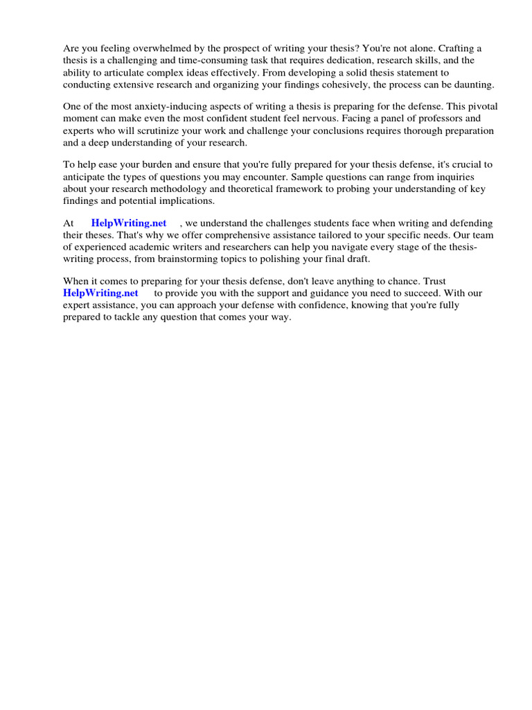 Thesis Defense Sample Questions | PDF | Young's Modulus | Thesis