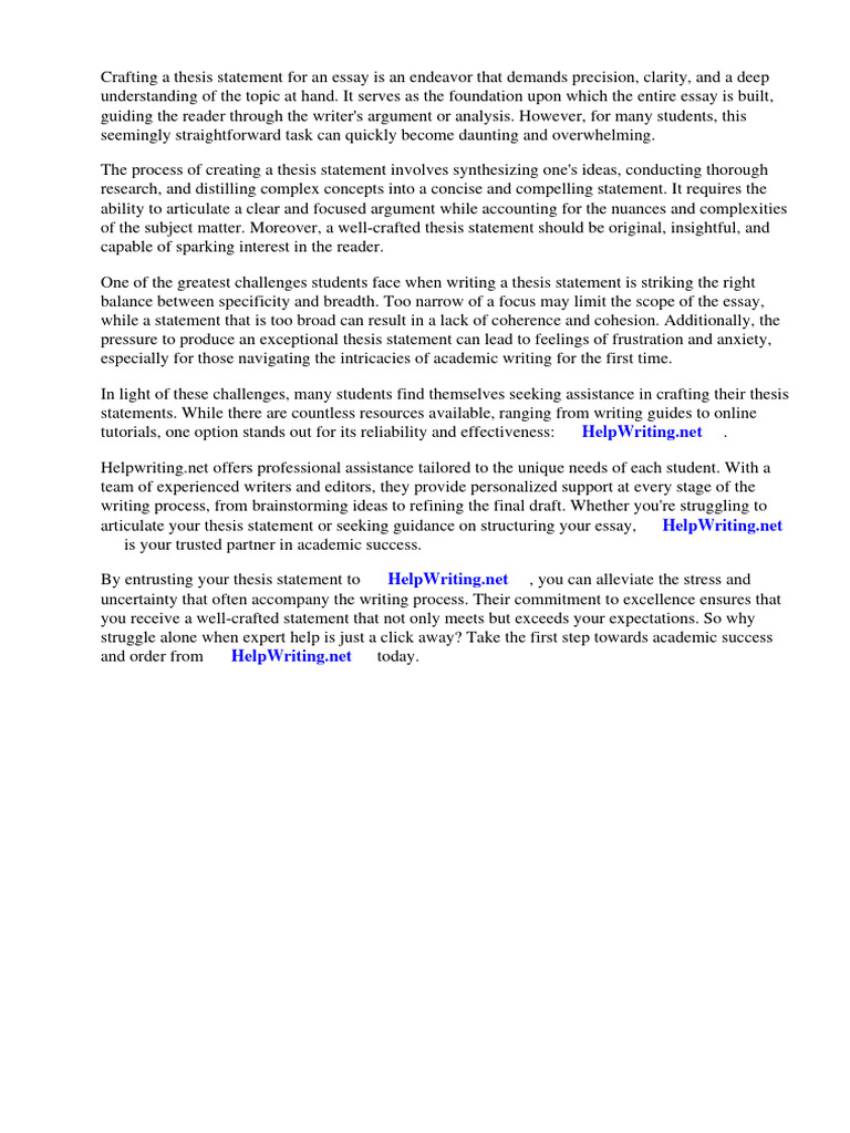 Crafting Effective Thesis Statements | PDF | Essays | Thesis
