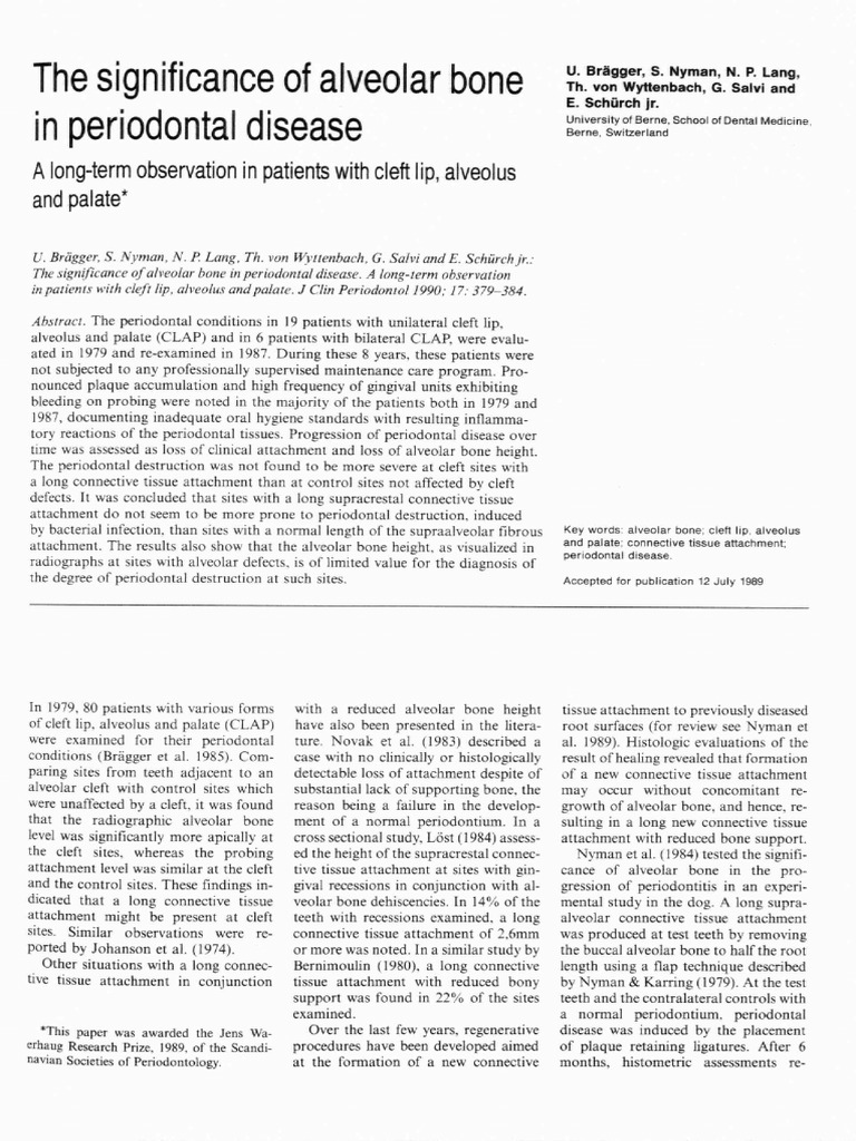 A importância do osso alveolar em doenã periodontal | PDF