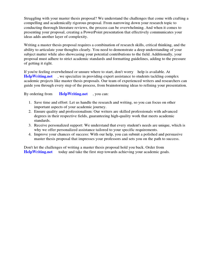 Master Thesis Proposal Sample | PDF | Thesis | Microsoft Power Point