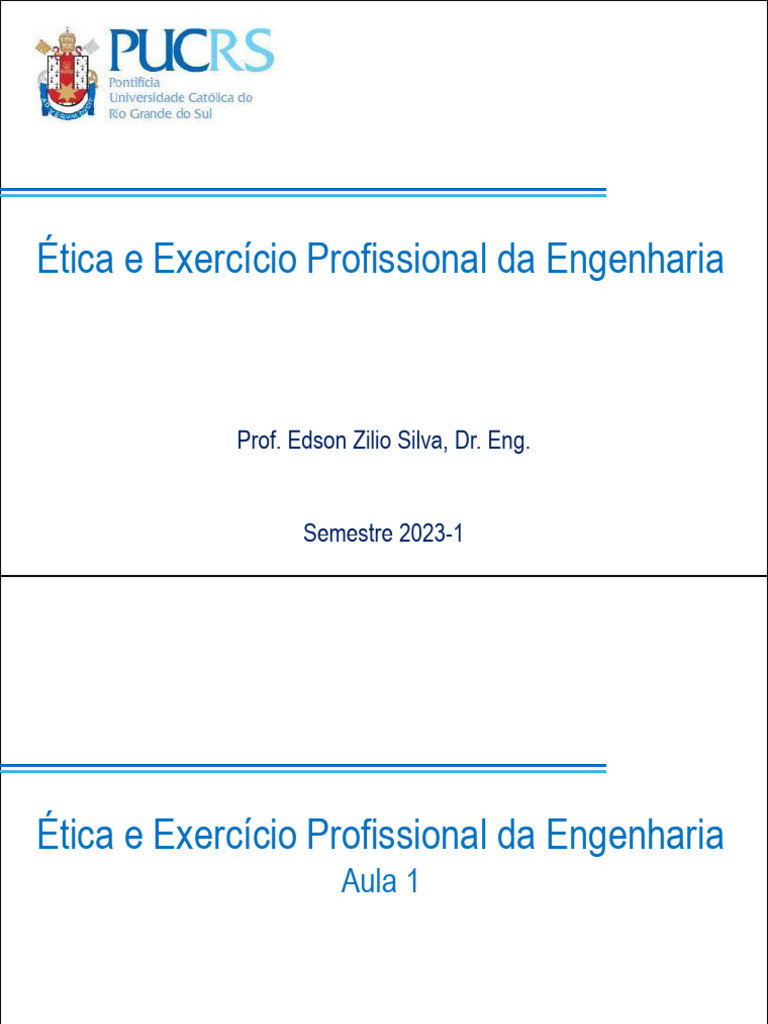 Aula 1 Etica 2023-1 | PDF | Engenharia | Psicologia