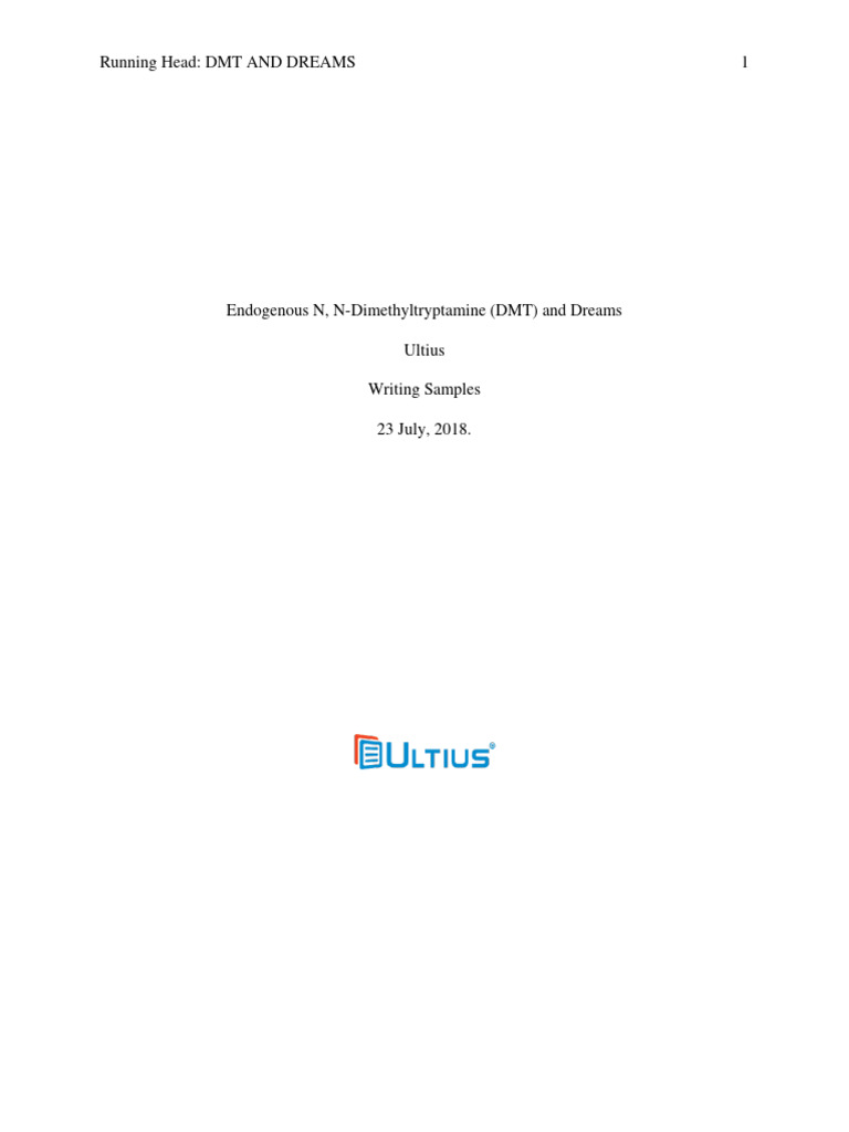 DMT and Dreams Apa Sample | PDF | Dream | Hallucinogen