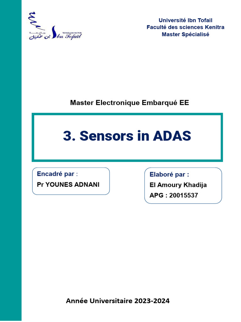 Sensors in ADAS | PDF | Lidar | Radar