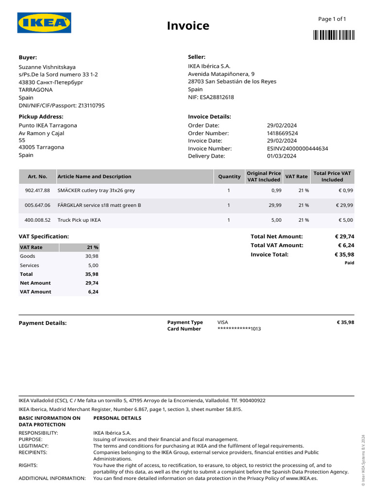Invoice: Buyer: Seller | PDF | Invoice | Value Added Tax