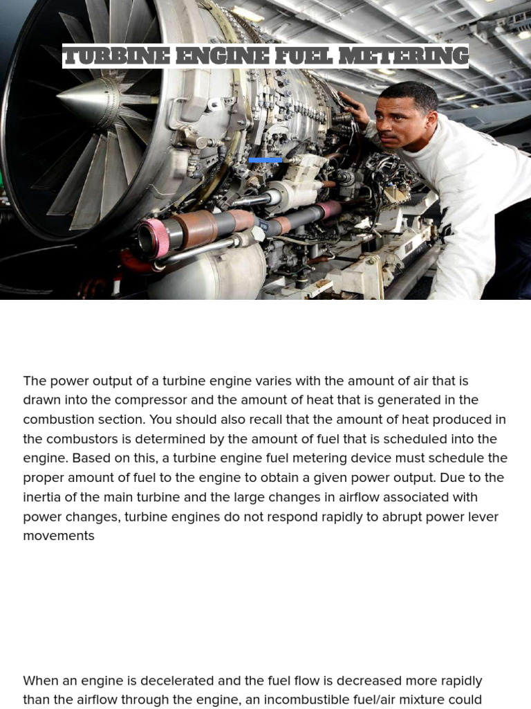 Turbine Engine Fuel Metering | PDF | Valve | Engines
