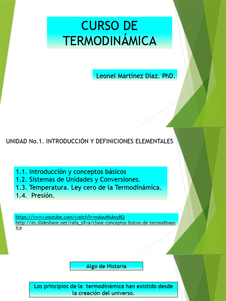 Clase No. 1 - Unidad 1. 2023-1 | PDF | Temperatura | Termodinámica