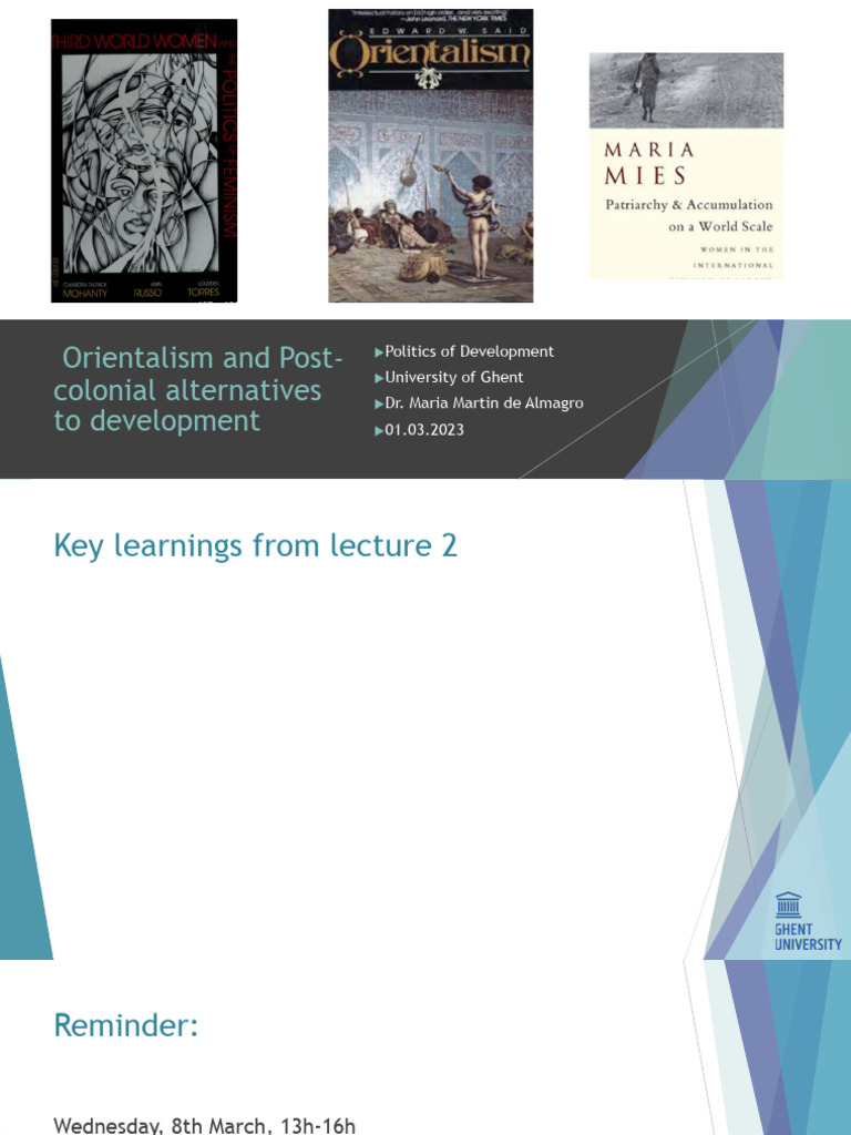 Politics of Development Lecture 3 2023 | PDF | Orientalism (Book ...