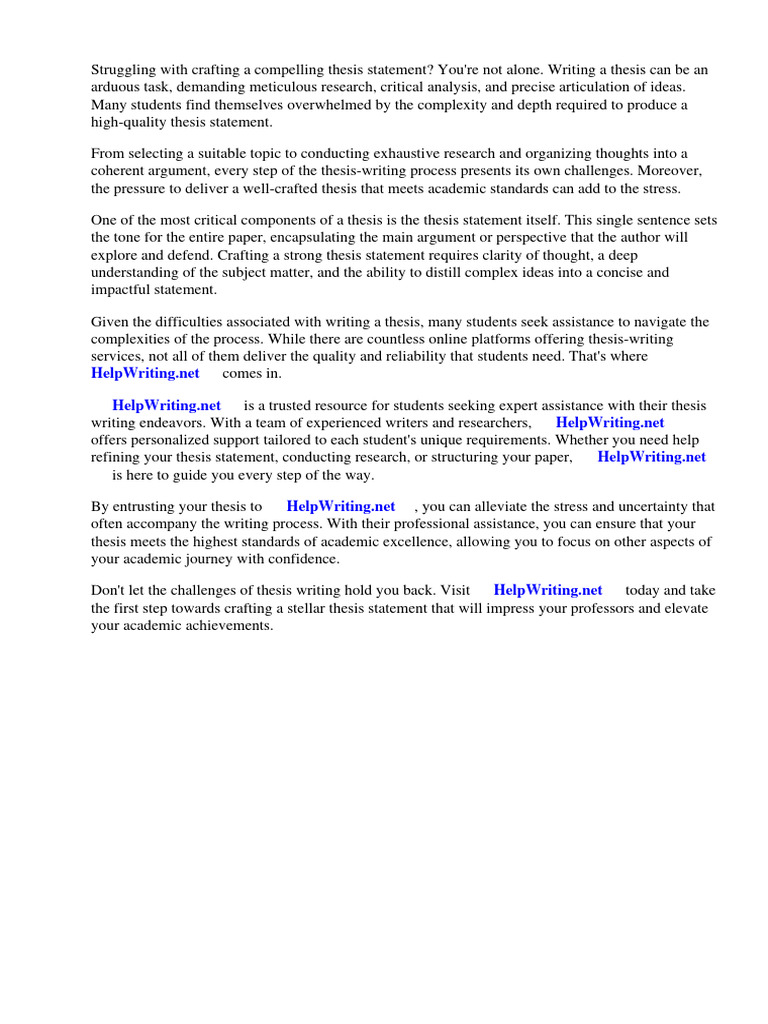 How Make A Good Thesis Statement | PDF | Essays | Thesis