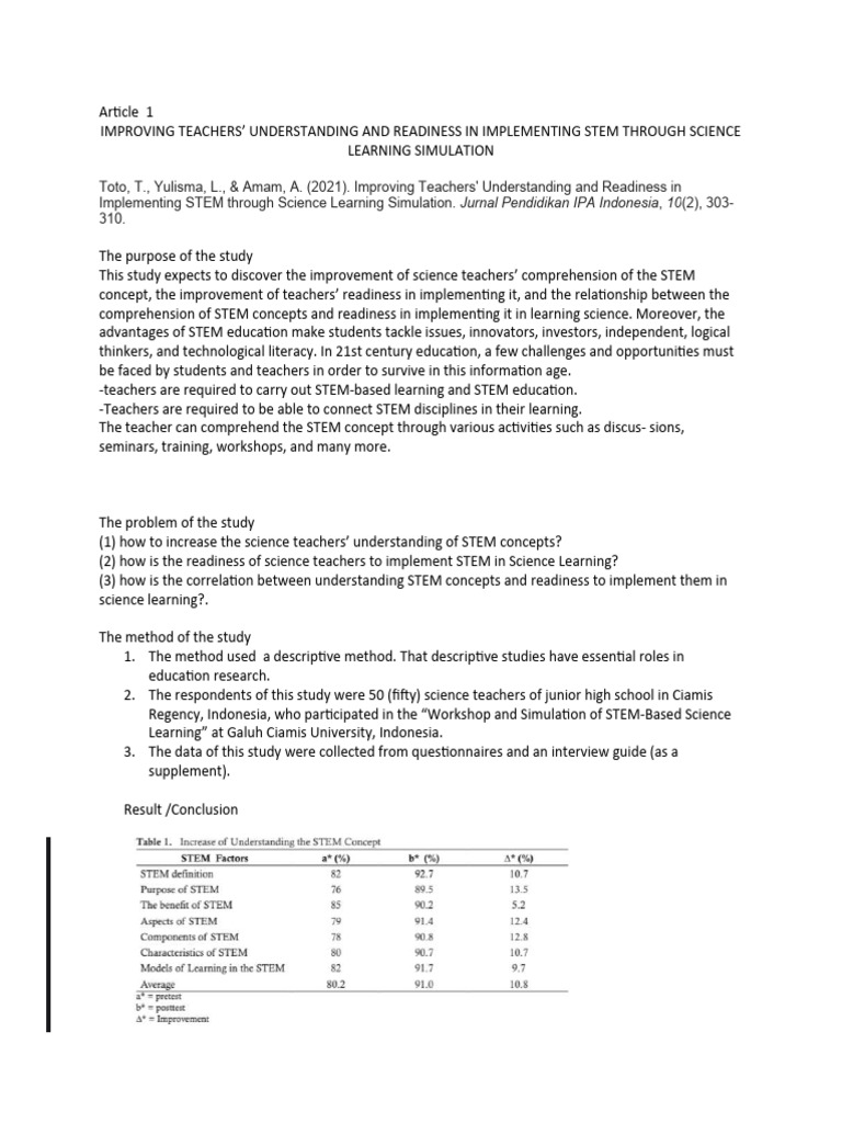 Teacher Readiness | PDF | Science, Technology, Engineering, And Mathematics | Science