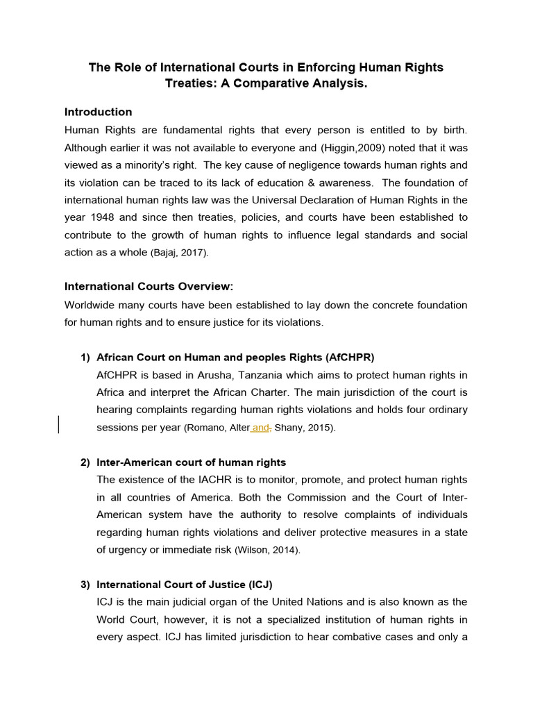 The Role of International Courts in Enforcing Human Rights Treaties - A ...