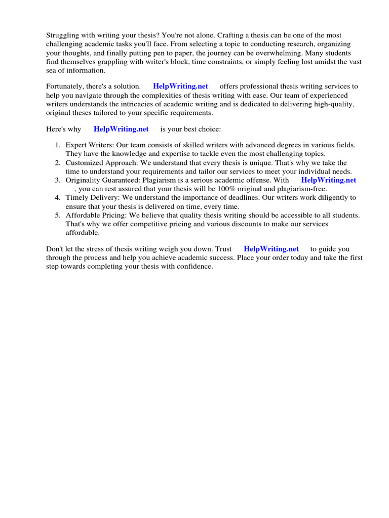 Thesis Writing Recommendation | PDF