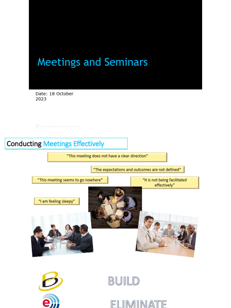 Meetings, CC and Seminars | PDF | Communication | Information