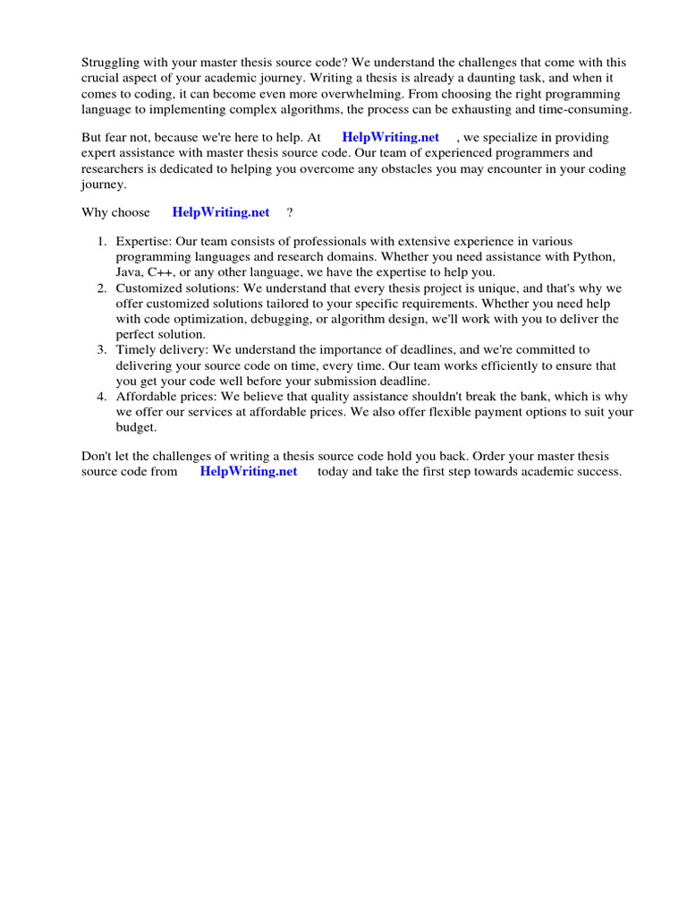 Master Thesis Source Code | PDF Master Thesis Source Code | PDF