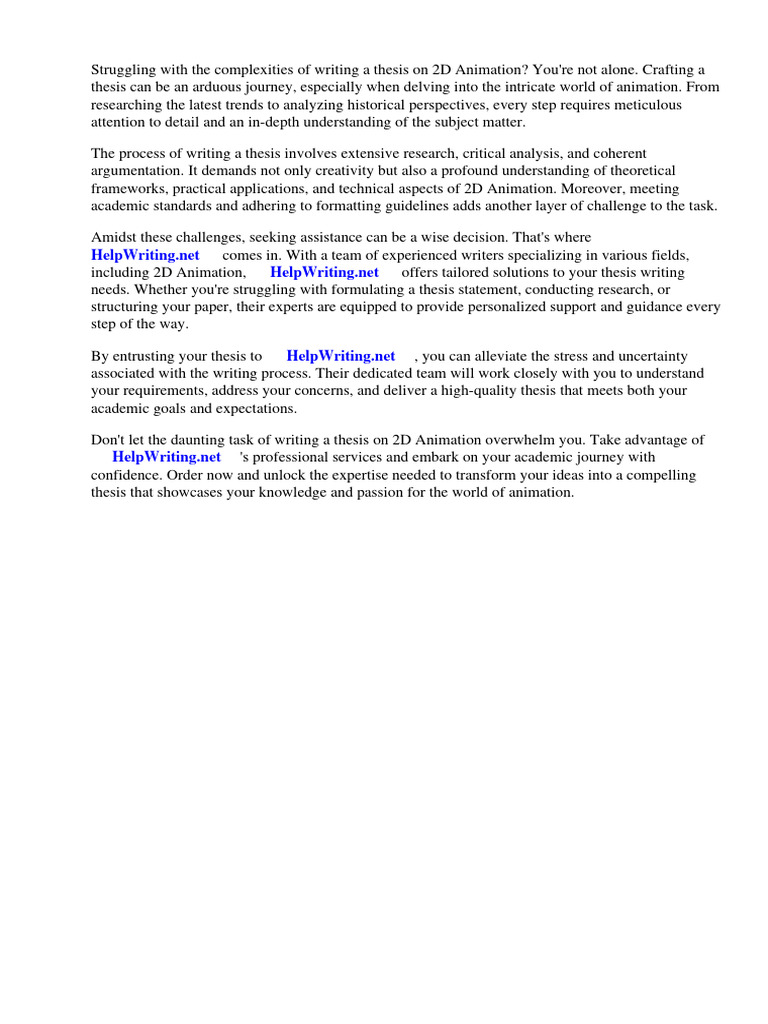 Thesis 2d Animation | PDF | 3 D Computer Graphics | Computer Animation