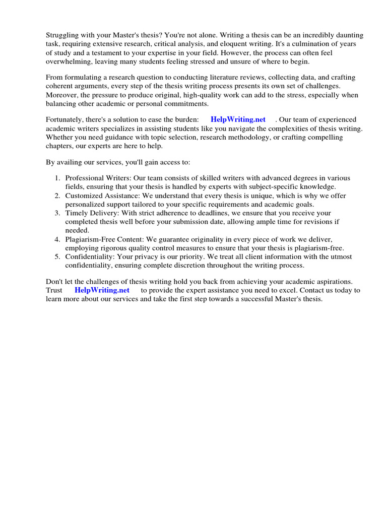 Masters Thesis Sample | PDF | Thesis | Expert