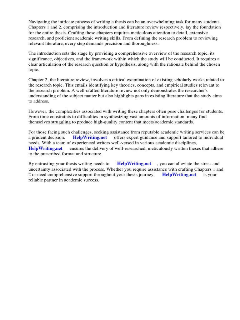 Thesis Format Chapter 1 and 2 | PDF | Thesis