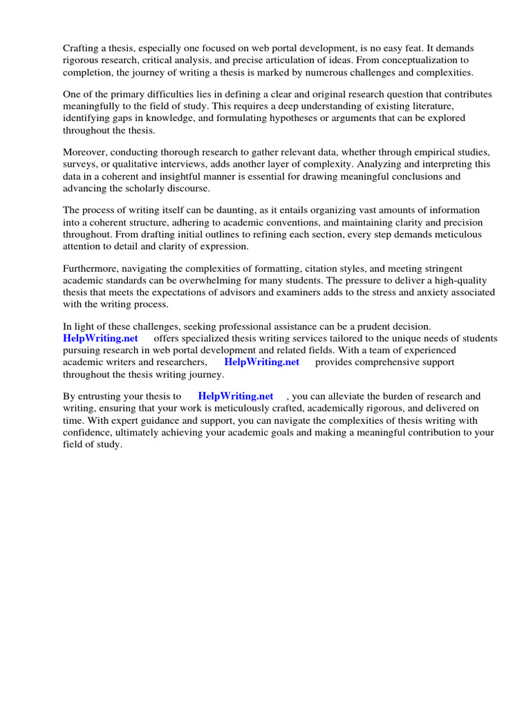 Web Portal Thesis | PDF | Thesis | World Wide Web